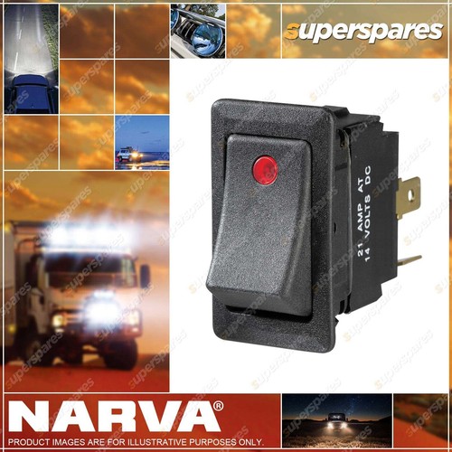 Narva 24V Illuminated Off/On Heavy Duty Rocker Switch Red Color Blister ...