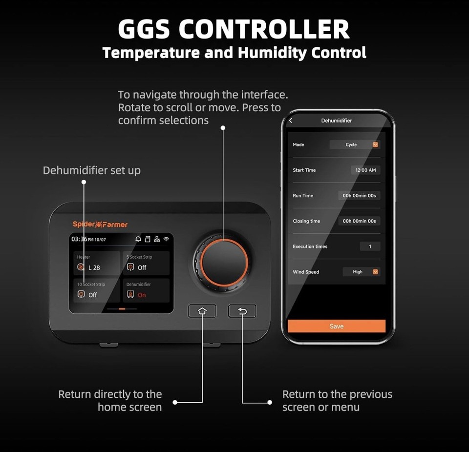 2025 New Spider Farmer 32 Pint Dehumidifier – Smart Control with RJ12 ...