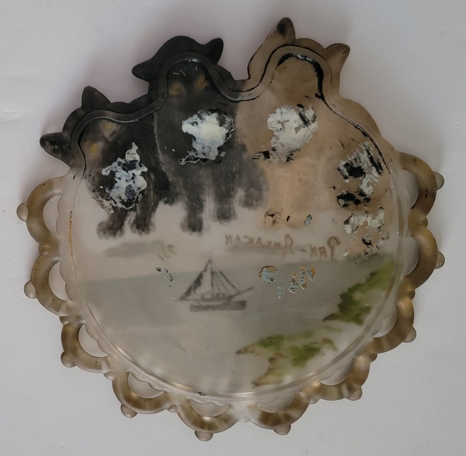 1901 Pan American Exposition Glass Souvenir Plate: Black, Gold Cats! Am ...