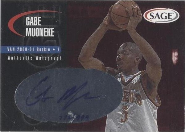 2000 Sage - Authentic Autograph #A36 Gabe Muoneke /999 (AU, RC) for ...