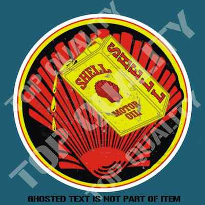 VINTAGE SHELL MOTOR OIL Decal Sticker Vintage Retro Americana Hot Rod ...