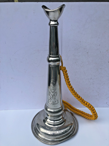 Vintage Silver Engraved Fireman Presentation Speaking Trumpet Fire ...