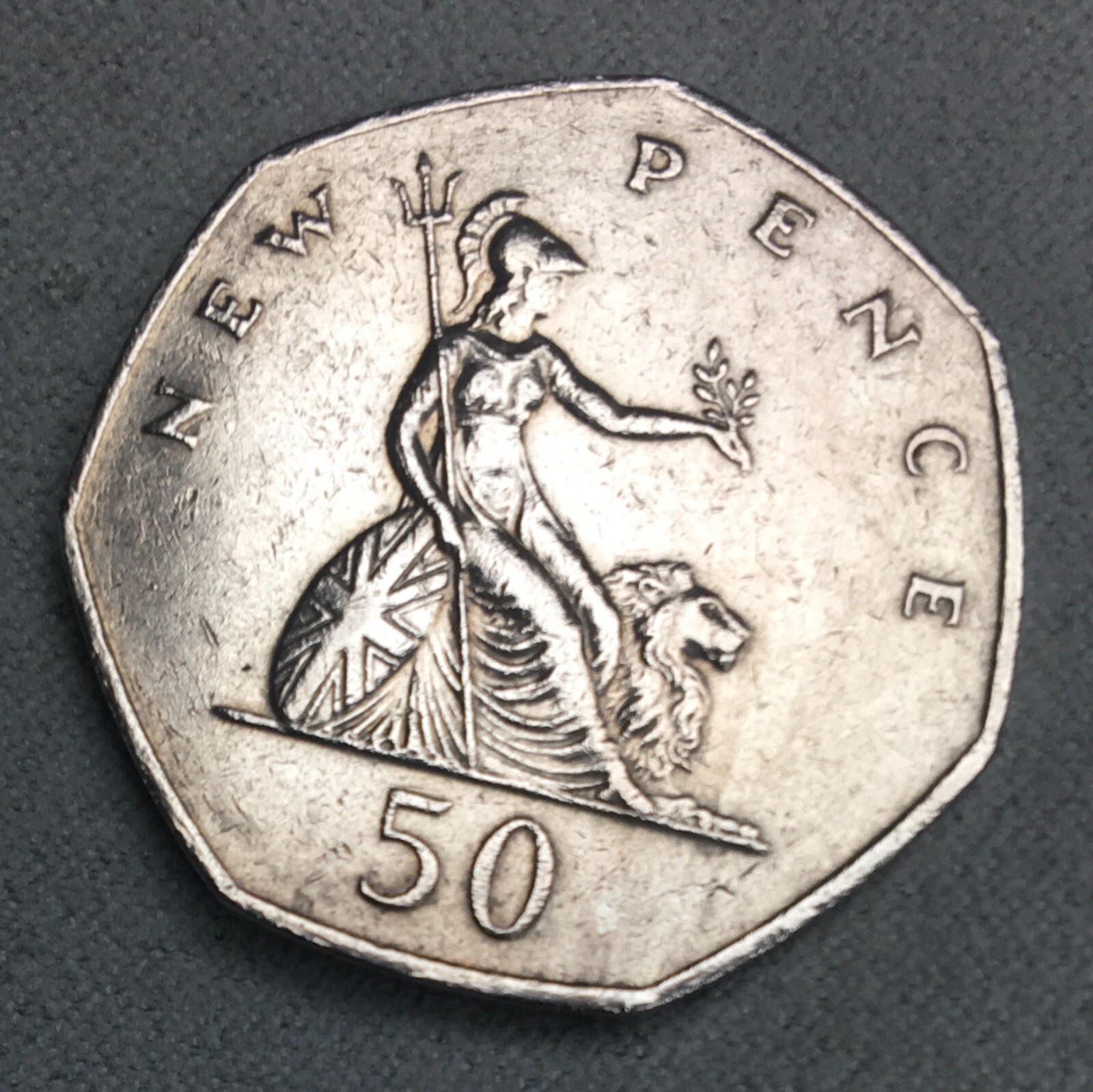 UK 1981 Queen Elizabeth II 50 New Pence Coin D G Reg F D. Great Find ...