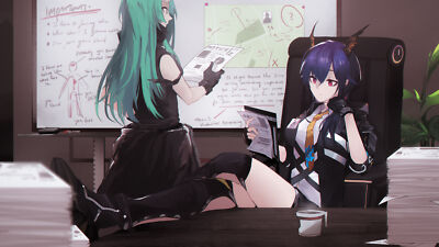 Anime girls arknights chen hoshiguma shiliuye feiyu playmat gaming mat ...