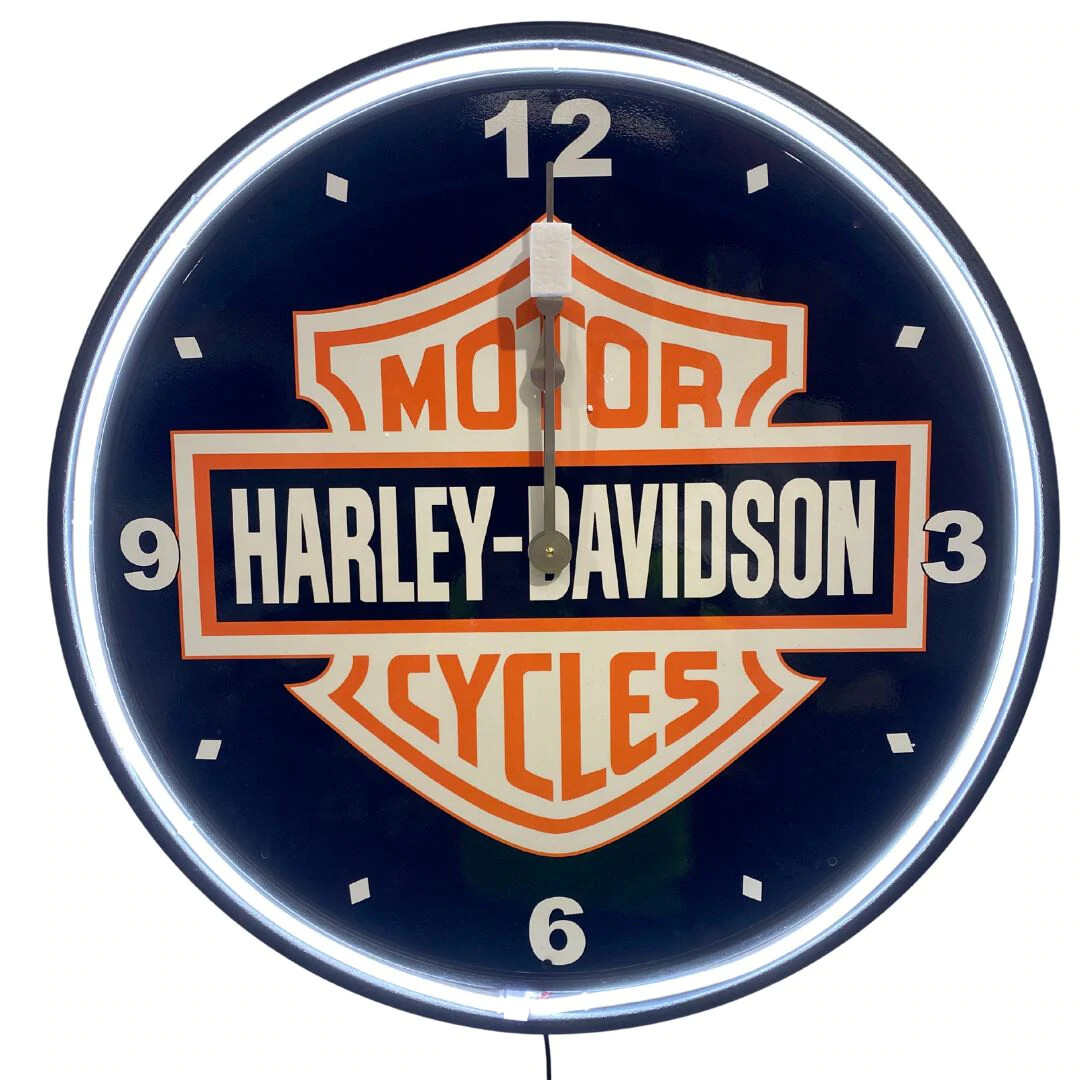 HARLEY DAVIDSON MOTORCYCLES NEON CLOCK SIGN 680 MM DIAMETER PERFECT MAN ...