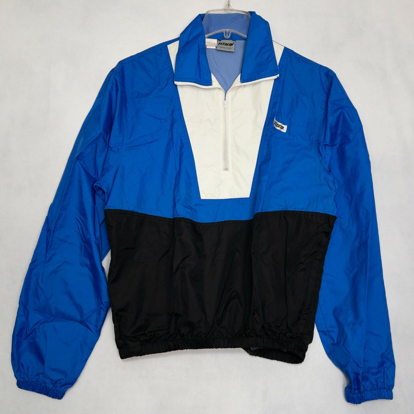 Vintage Hind Windbreaker Jacket 1/4 Zip Blue Black Co… - Gem