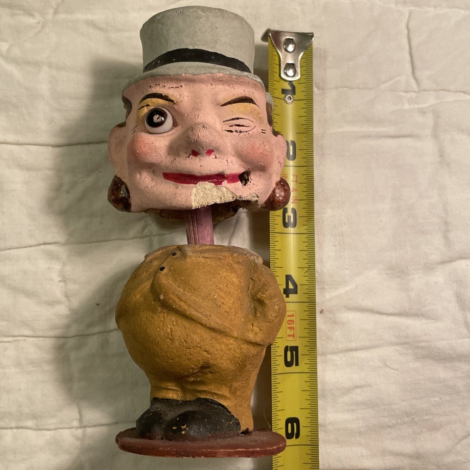 Antique German 2 Part Spring Head Eye Doll Wackelkopf Nodder Mid 20th ...