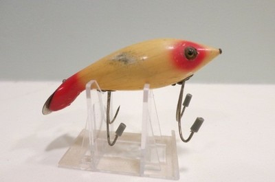 Vintage Heddon Tad Polly L-Rig #5000 Glass Eyes, Red and White Bell ...