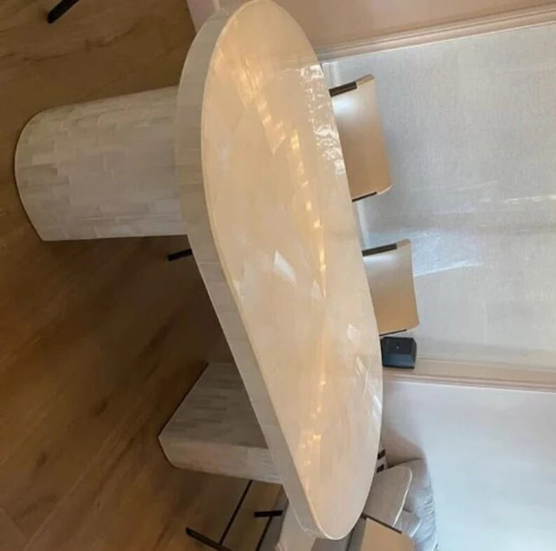 Modern Selenite Table Tops Elegant Stone Dining and Conference Meeting ...