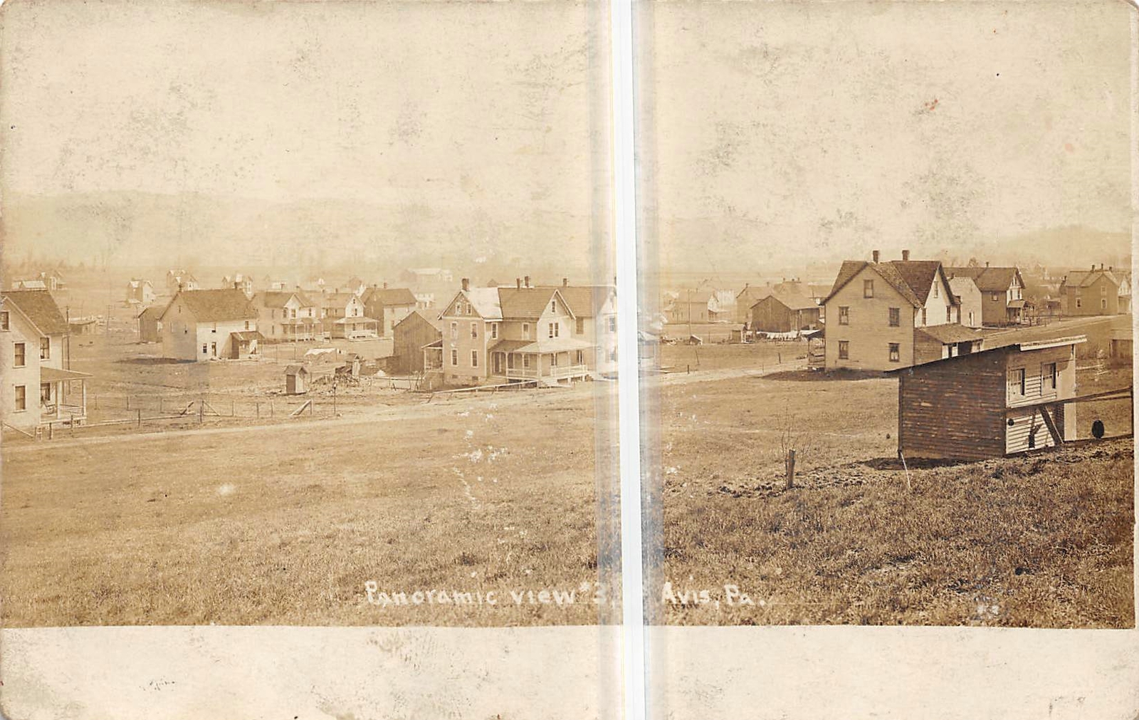 AVIS Pennsylvania postcard RPPC Clinton County panoramic view of town ...