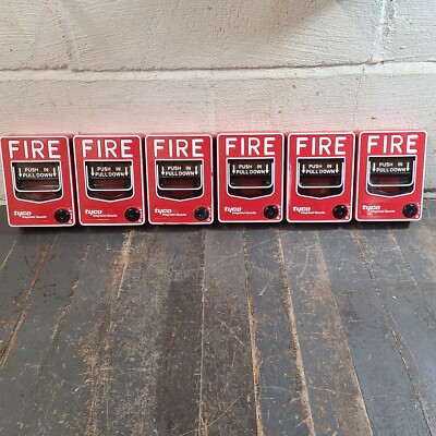 TYCO TIS-BG-12LX FIRE ALARM ADDRESSABLE DUAL ACTION PULL STATION USED 6 ...