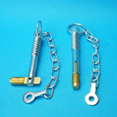 2 x Spring Loaded Swivel Cotter Pin & Chain 12.5mm x 90mm - Trailer ...