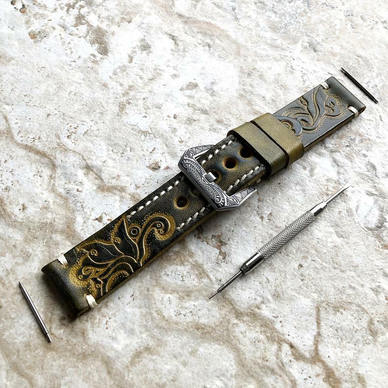 Green Yellow Embossed Band for Garmin D2 Air X15 and First Avenger -B22 ...