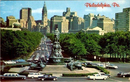 Philadelphia PA BeNJamin Franklin Parkway Mike Roberts Postcard 1970s ...