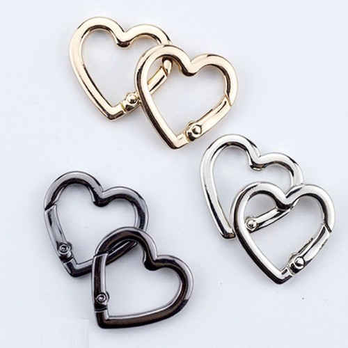 5pcs Heart Carabiner Black gold silver Bag Belt Buckle Purses Handbags ...
