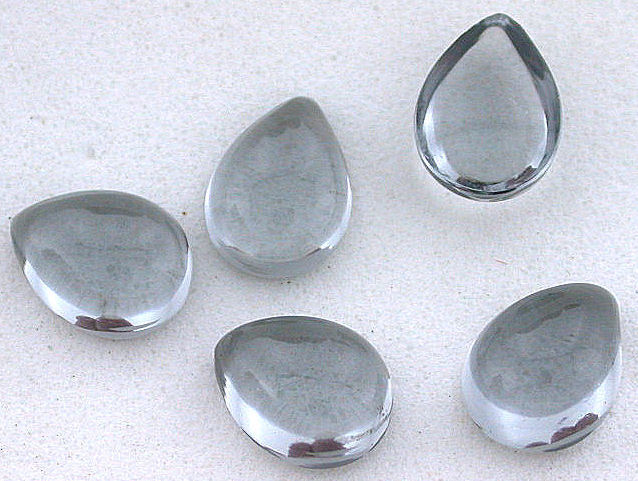 THREE 8x6 Pear Blue Gray Lab Quartz Cab Cabochon Gem Stone Gemstone ...