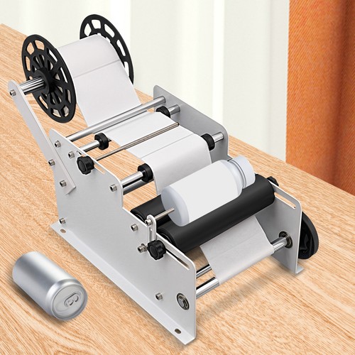 Manual Adjustable Labeling Machine Desktop Round Bottle Labeling ...