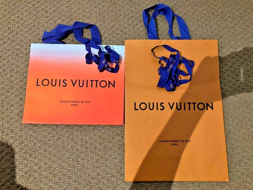 LOUIS VUITTON LV Two packaging gift shopping paper bag 25X21 36x25 CM ...