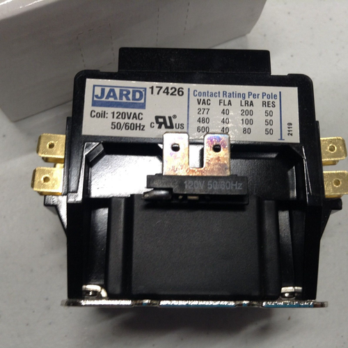 Double 2 Pole Jard 40 Amp Condenser Contactor Relay 17426 120 Volt Coil ...