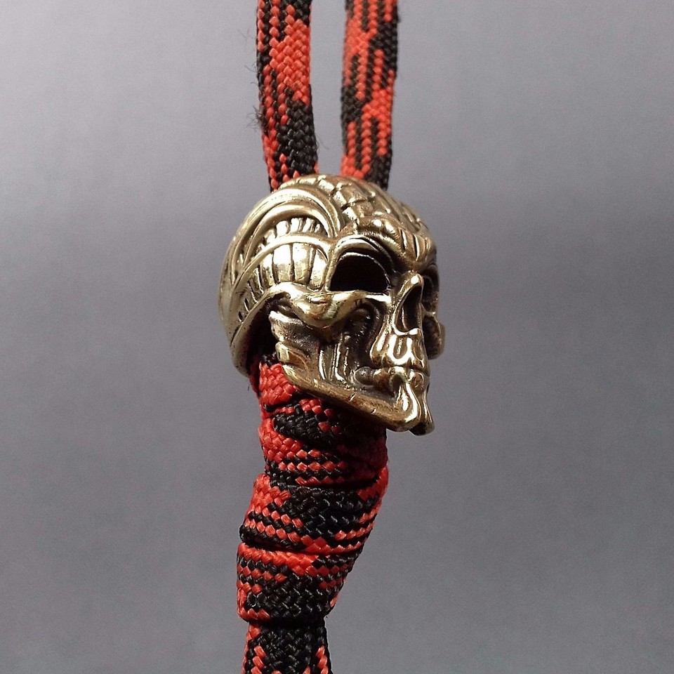 Alien skull Bronze Paracord Leather Lanyard Beads for Knife Bracelet ...