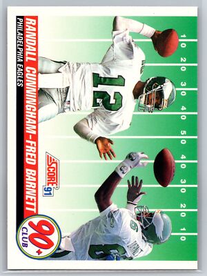 1991 Score #320 Randall Cunningham / Fred Barnett Philadelphia Eagles ...