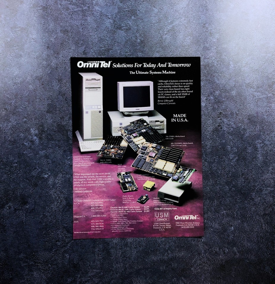 1991 OmniTel The Ultimate Systems Machine PRINT AD Retro Computers PC ...
