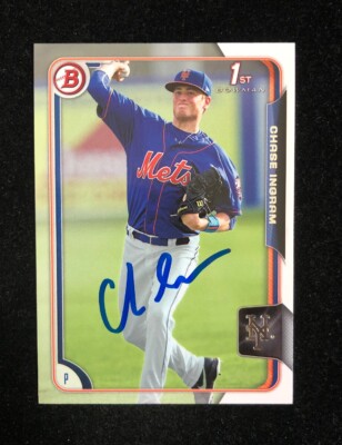 CHASE INGRAM 2015 BOWMAN AUTOGRAPHED SIGNED AUTO BASEBALL CARD 40 METS ...