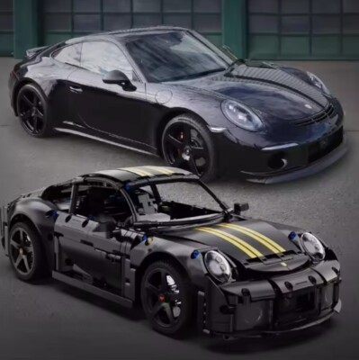 CADA 1:10 Black German Race Sports Car 1655 pcs Brick Model Build Kit ...