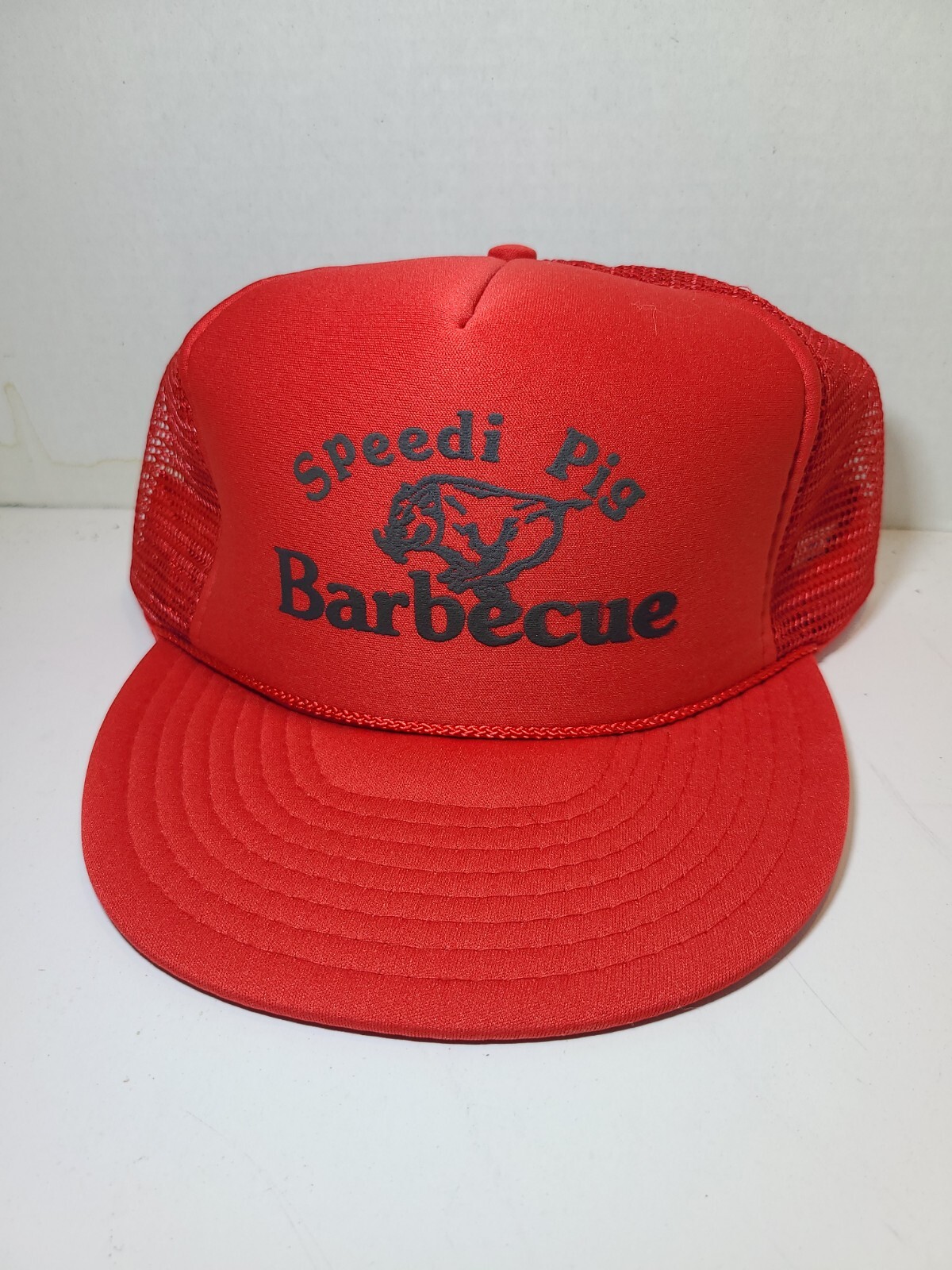 Speedi Pig Barbecue Trucker Hat Red Snapback Cap Adju… - Gem