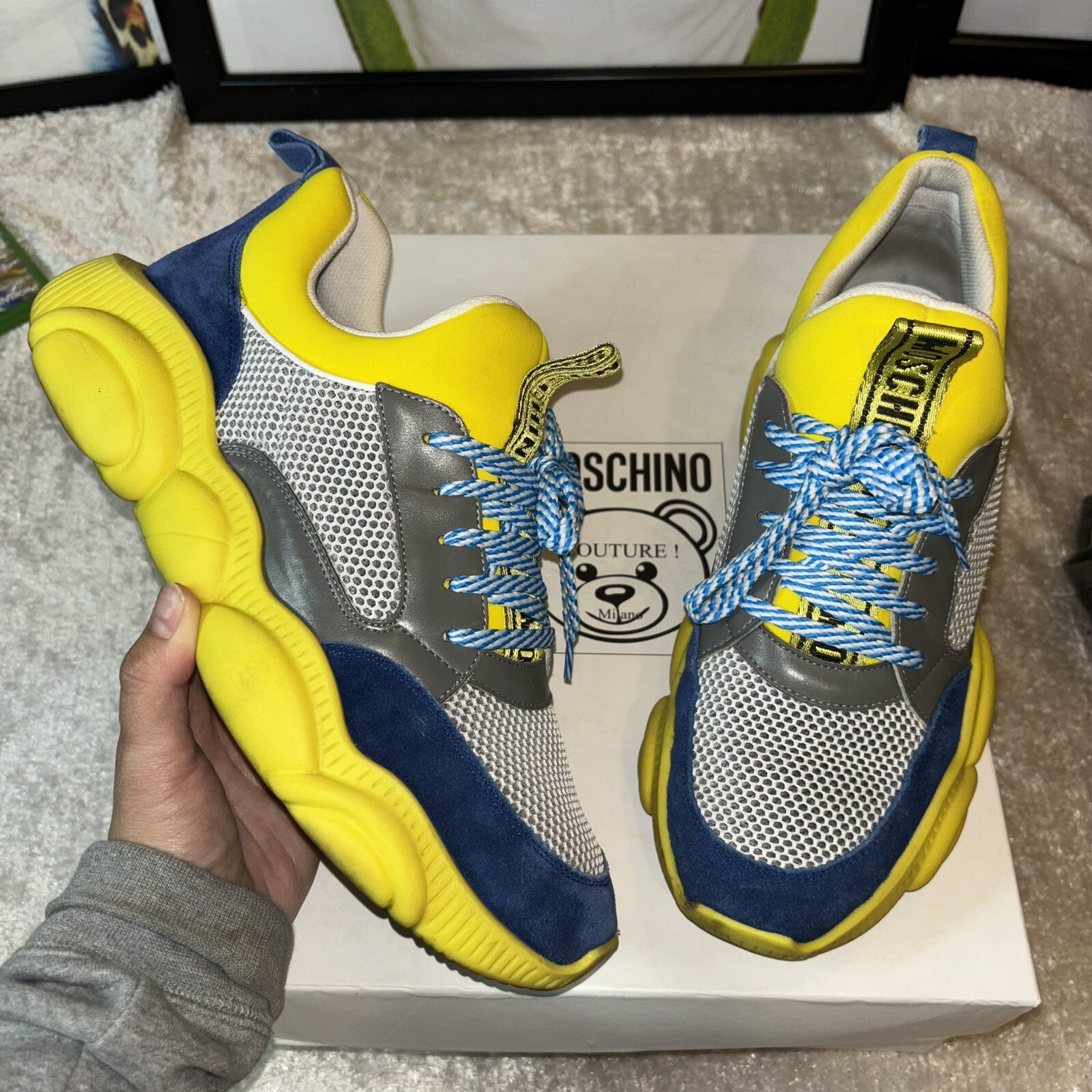 MEN'S MOSCHINO MESH BUBBLE TEDDY SHOES Luxury Sneaker… - Gem