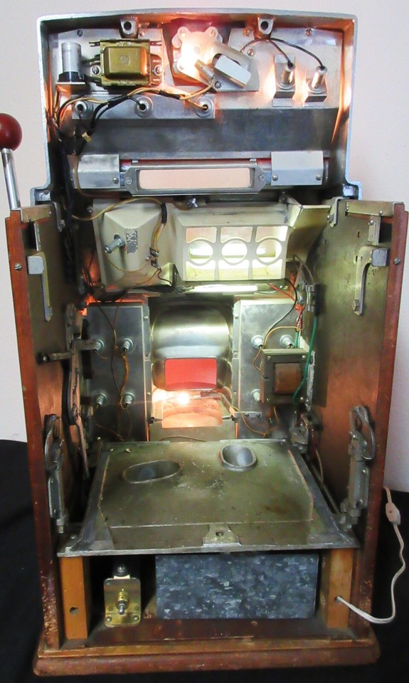 Jennings 5c Amber Lite Up Baby Bandit Slot Machine Hotel Showboat circa ...