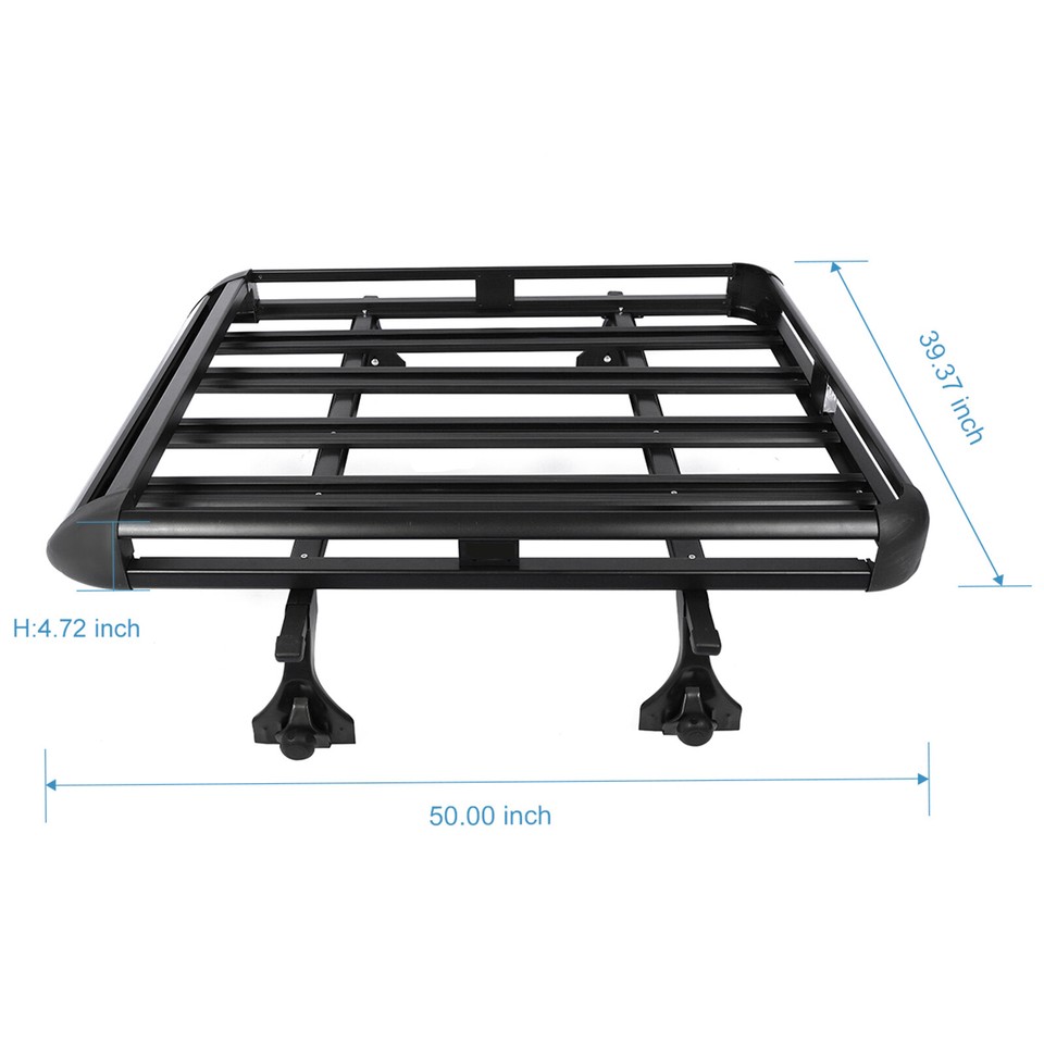 50"X 38" Aluminum Roof Rack SUV Top Cargo Luggage Carrier Basket+Cross ...
