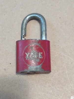 Vintage Yale Red Metal Padlock No Key Made in the USA Naturally Aged | eBay