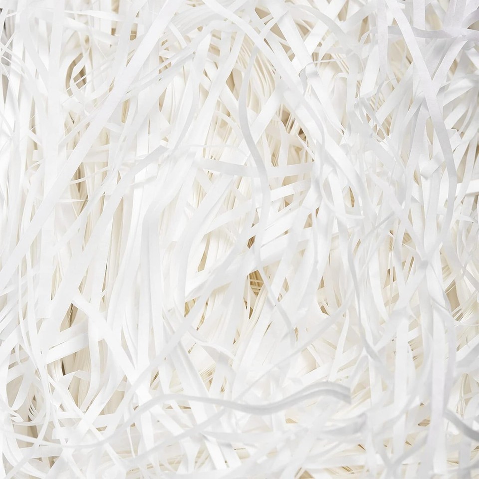 White Shredded Paper Luxury Packaging Hamper Gift Box Filler Soft ...