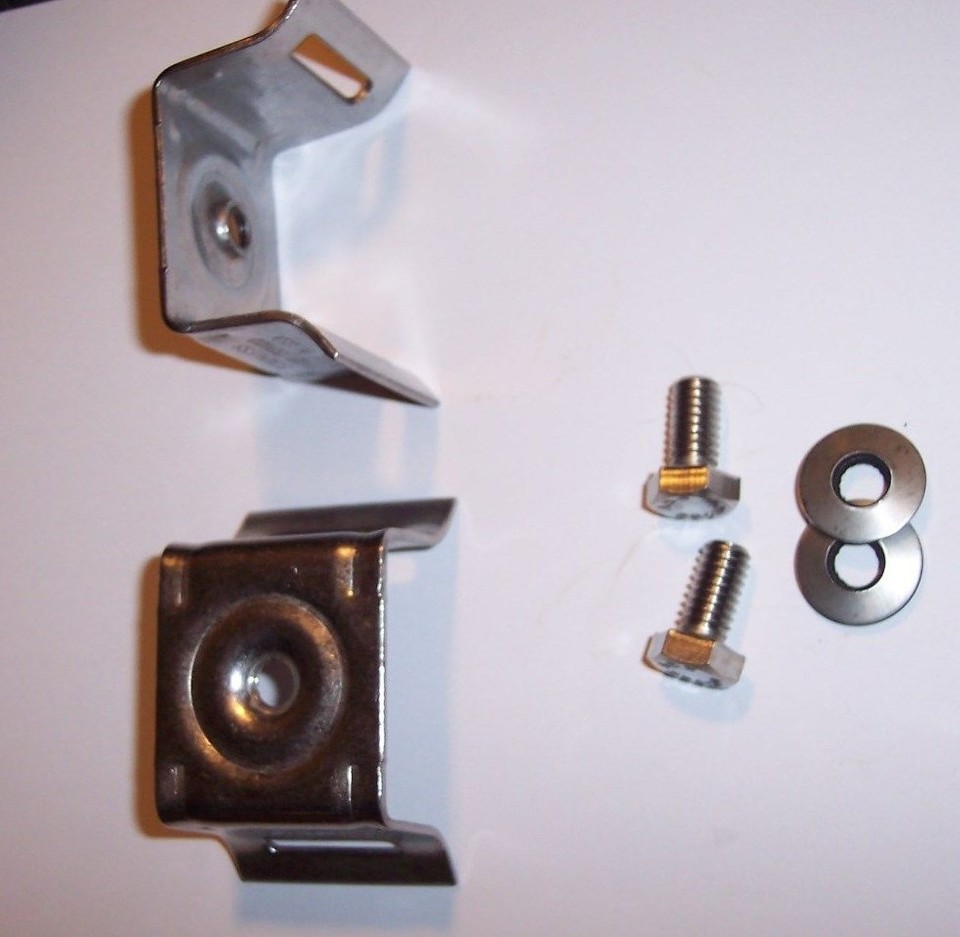 2 STAINLESS STEEL ROAD STREET SIGN MOUNTING BRACKETS BAND HARDWARE USA ...