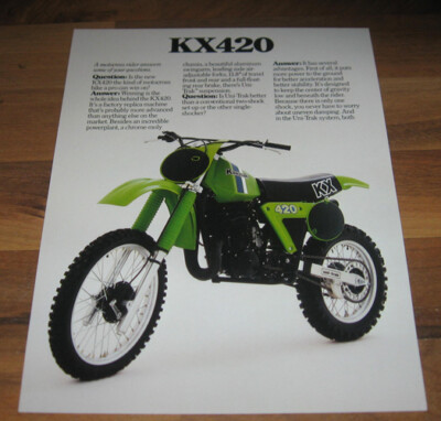 NOS KAWASAKI KX420 Motorcycle Brochure MOTOCROSS_99969-0186_NEW_dated ...