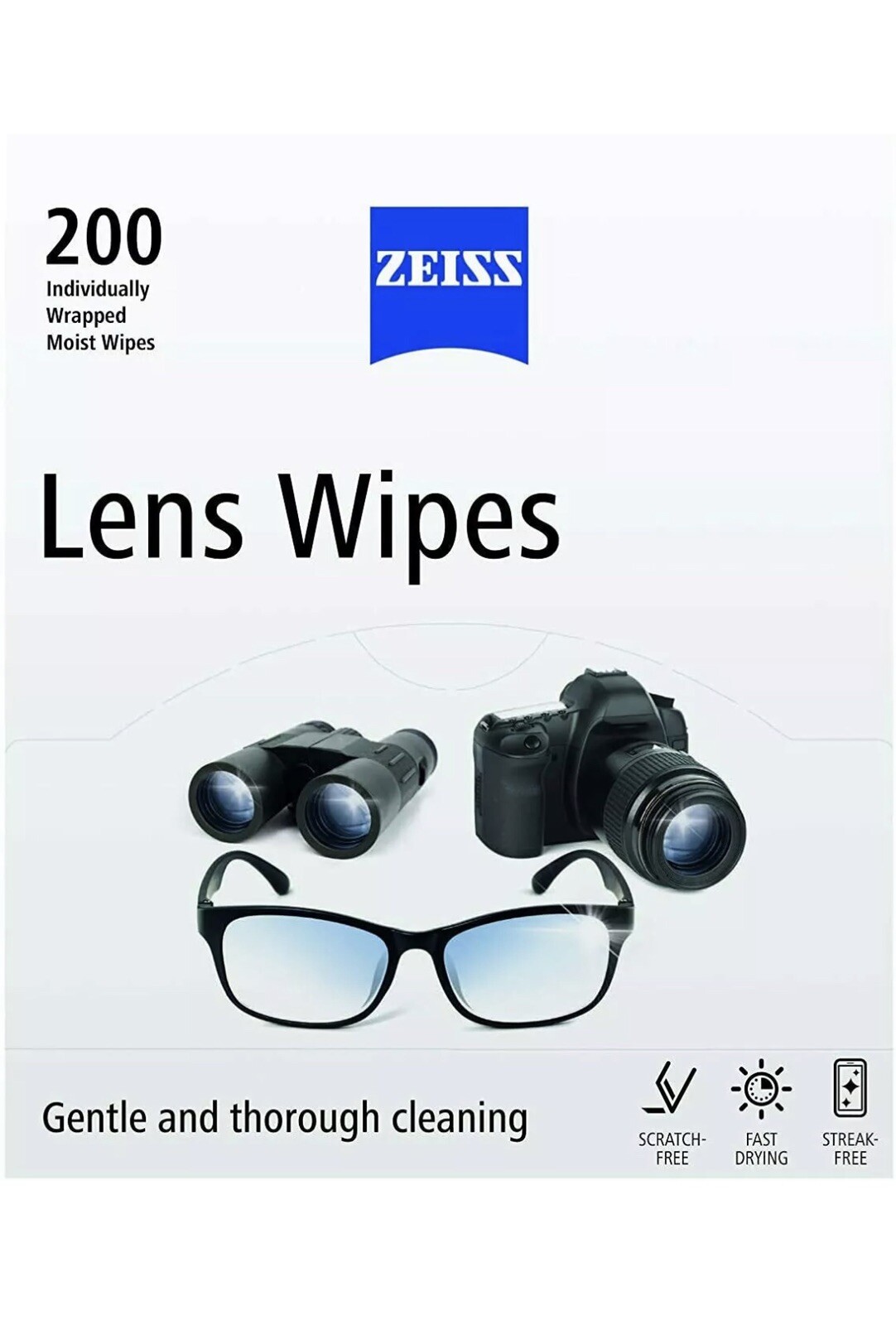ZEISS Optical Lens Cleaning Wipes for Glasses, Camera, Screens Pack of ...