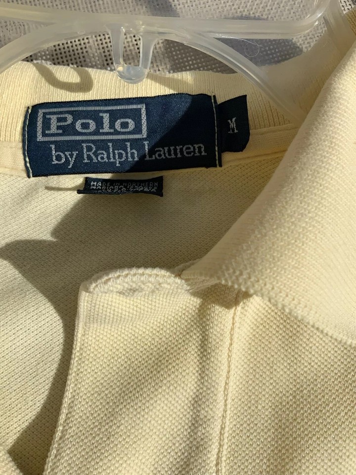 Polo Ralph Lauren Men's Polo Shirt Short Sleeves Pale Yellow ~ Size M ...