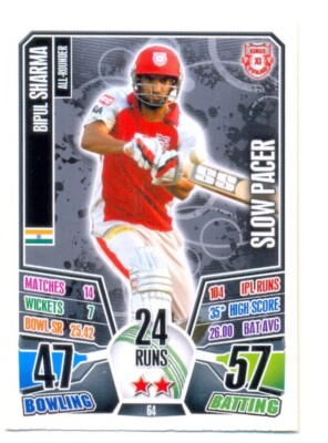 2013-2014 IPL - card - 64 - Kings XI Punjab player - Bipul Sharma | eBay