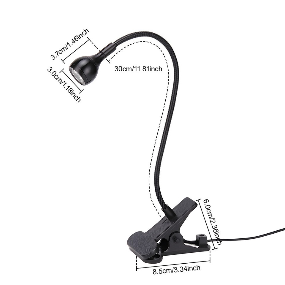 Flexible Clamp Clip On USB Desk Lamp Reading Light LED Bed Table ...
