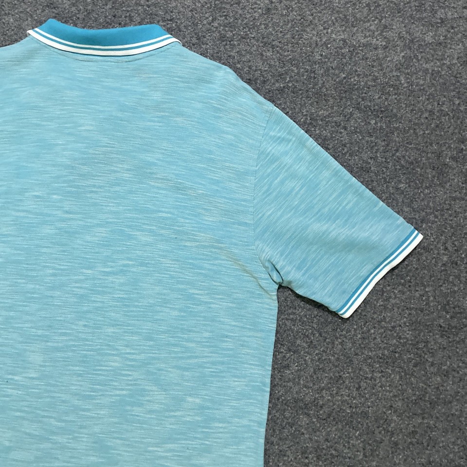 Psycho Bunny Pique Polo Shirt Mens Extra Large Aqua Blue Buttonless ...