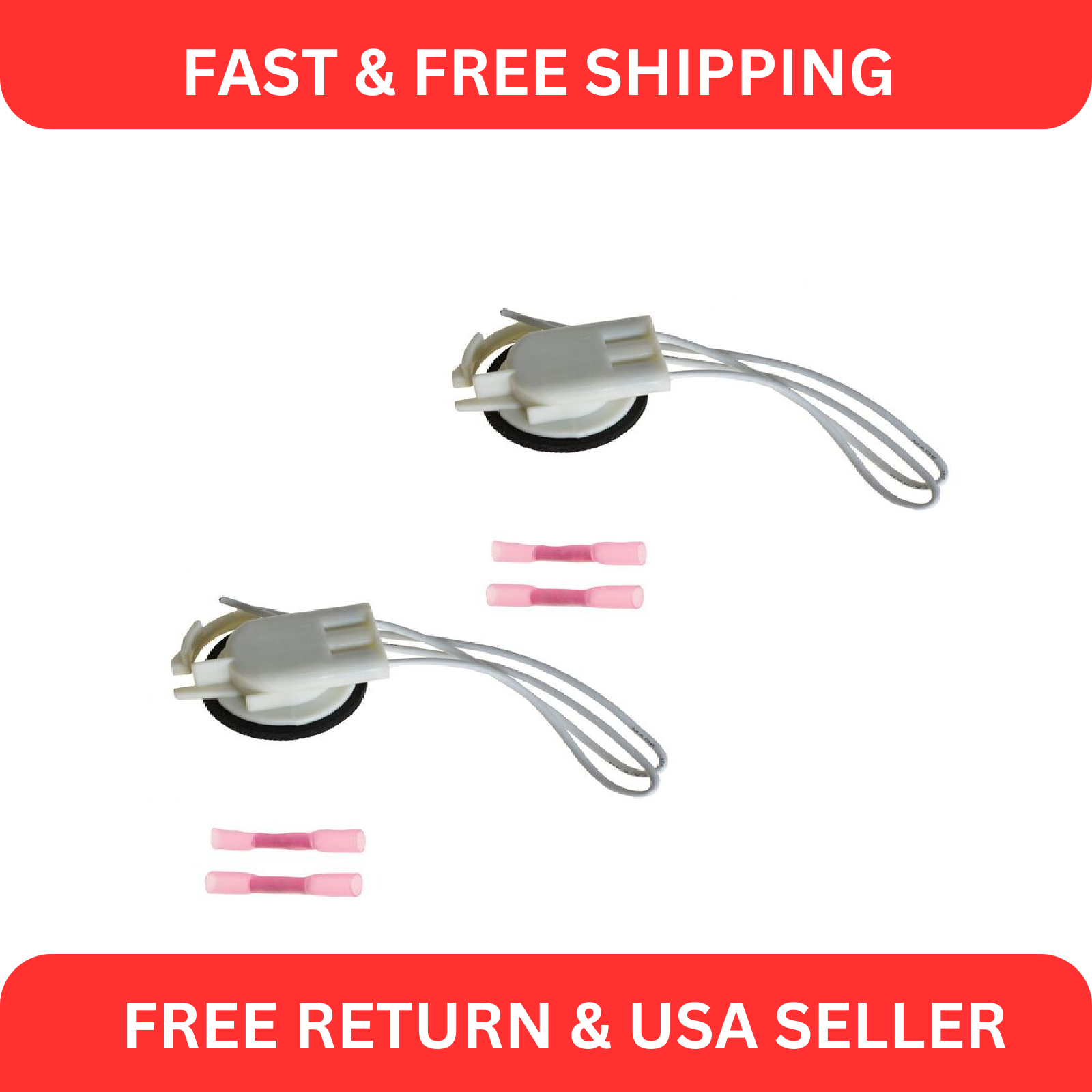 Dorman Bulb Socket 2 Wire 9 In. w/ Wire (1.5 In. W/O) Pair for 4157 ...