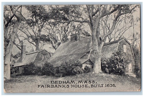 1930 Fairbanks House Built 1636 Shallow Roof Trees Dedham Massachusetts ...