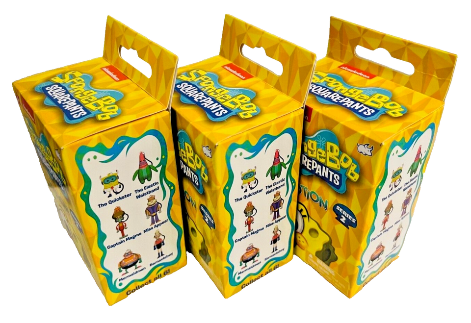 3 LOT Nickelodeon SpongeBob SquarePants Series 2 Chibi in Motion Blind ...