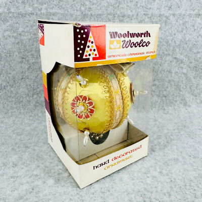 Woolworth Woolco Push Pin Beaded Ornament Christmas Vintage in Box Made ...