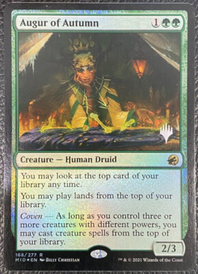 mtg magic Augur of Autumn FOIL promo ENGLISH Augure de l'automne ...
