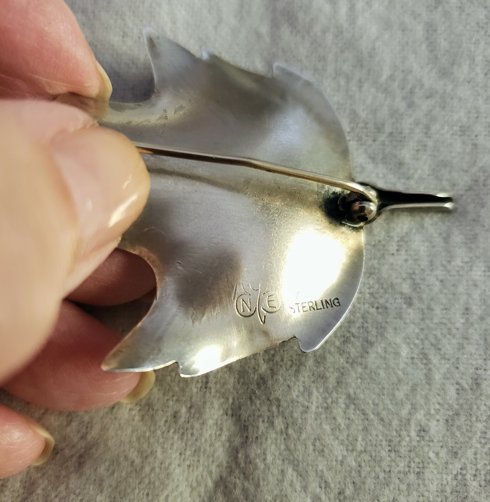 Vintage STUART NYE Sterling Silver Maple Leaf Brooch Pin Signed | eBay