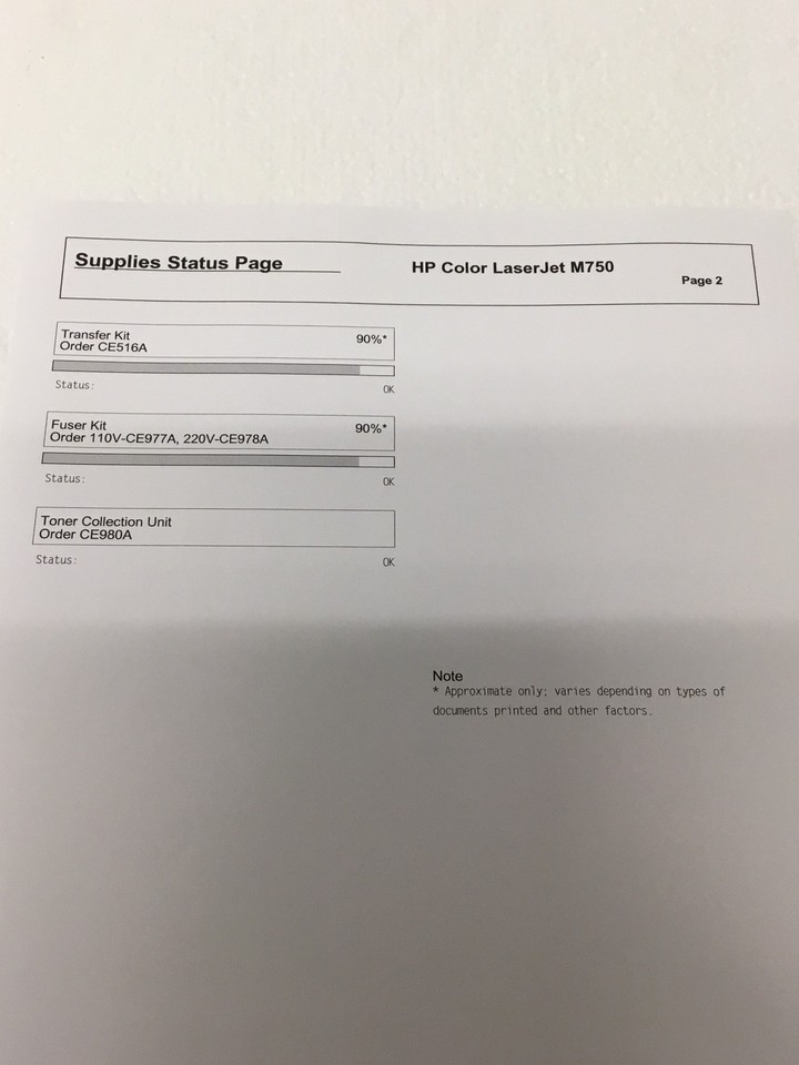 HP M750 Color Enterprise Laser Printer w/3x500-sheet Feeder CF242A, 100 ...