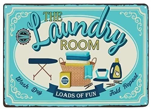 Funny Metal Tin Signs The Laundry Room Loads Of Fun Retro 8x12inch ...