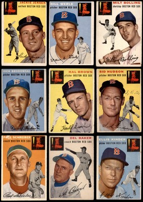 1954 Topps Red Sox Team Set w/o Williams w/o Ted Williams cards 2 ...